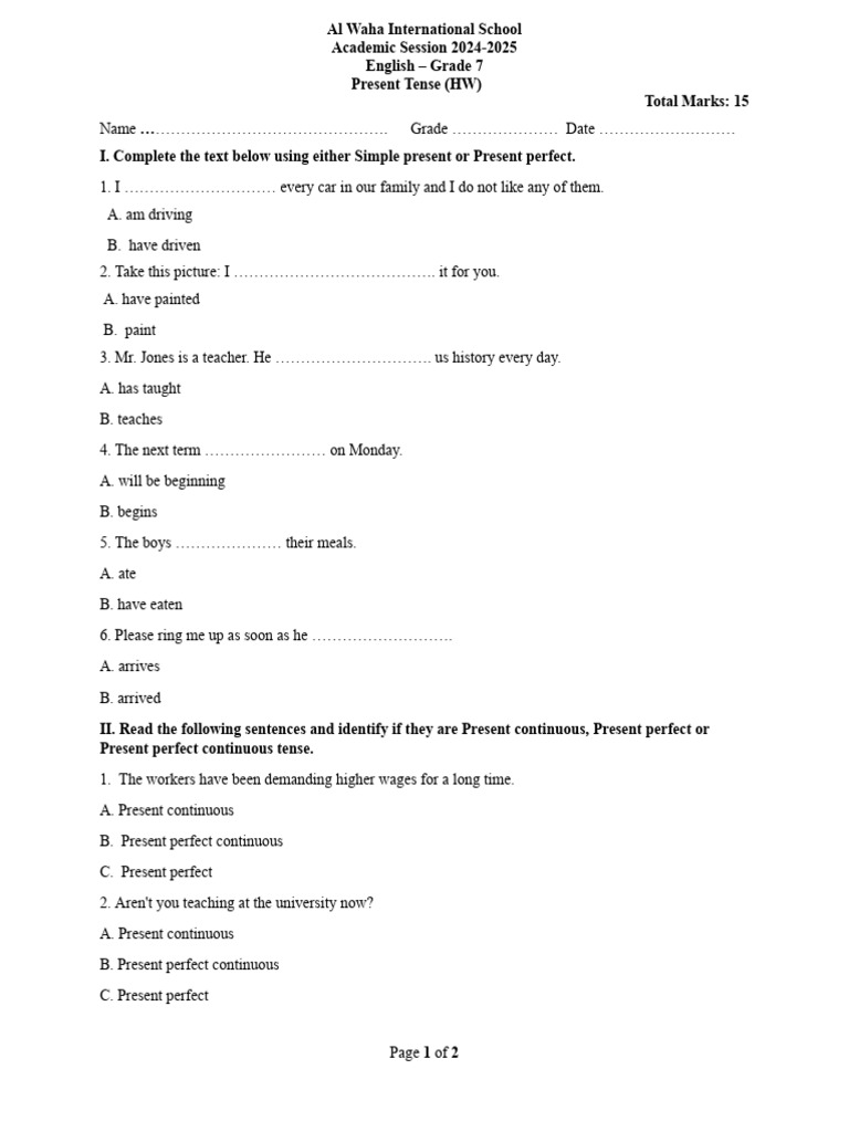 T1 7, L2, WS4, HW7 | PDF | Language Arts & Discipline