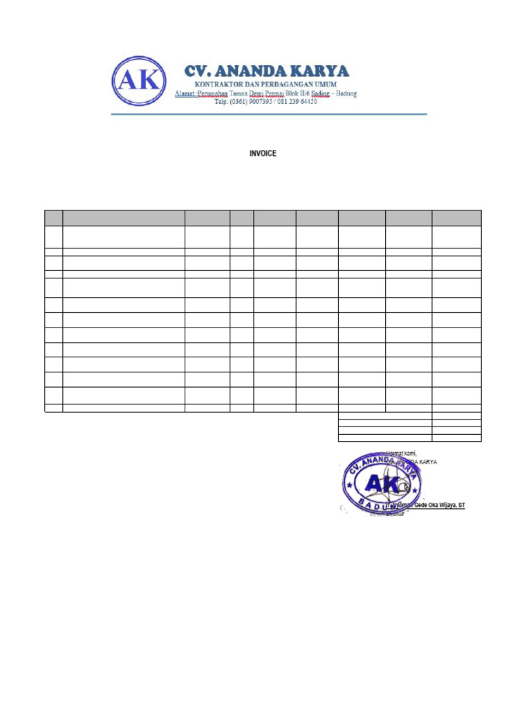 Invoice Project Ruang Kerja Lantai 2 Addendum | PDF