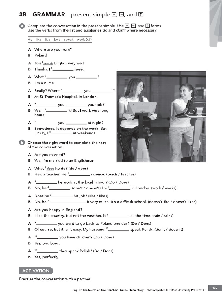3B Grammar Present Simple Positive Negative and Questions | PDF