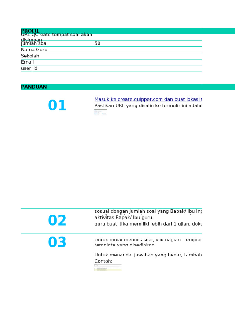 (QSP) Template Kartu Soal 1 | PDF | Karier & Perkembangan