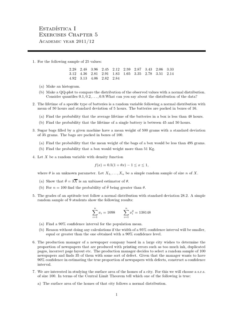 Ejercicios 4.1 | PDF | Normal Distribution | Confidence Interval