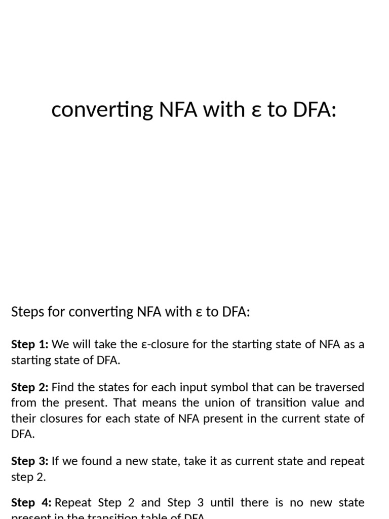 Class 11 converting NFA with ε to DFA | PDF | Theory Of Computation