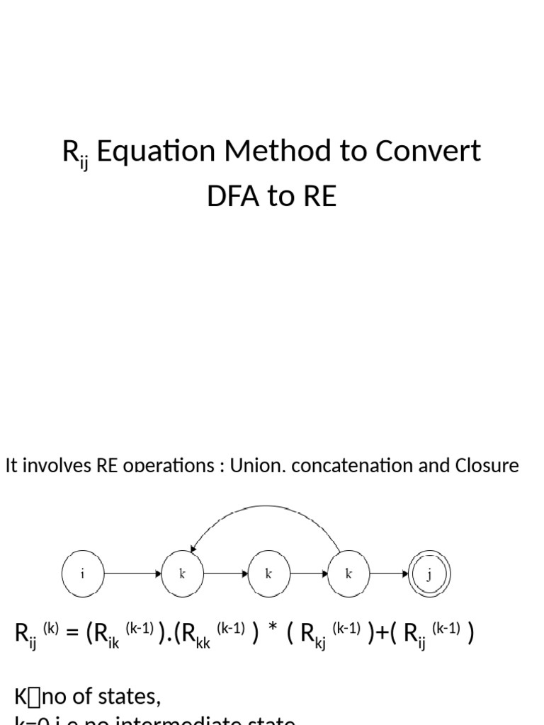 Class 13 Rij Equation Method To Convert DFA To RE | PDF | Metalogic ...