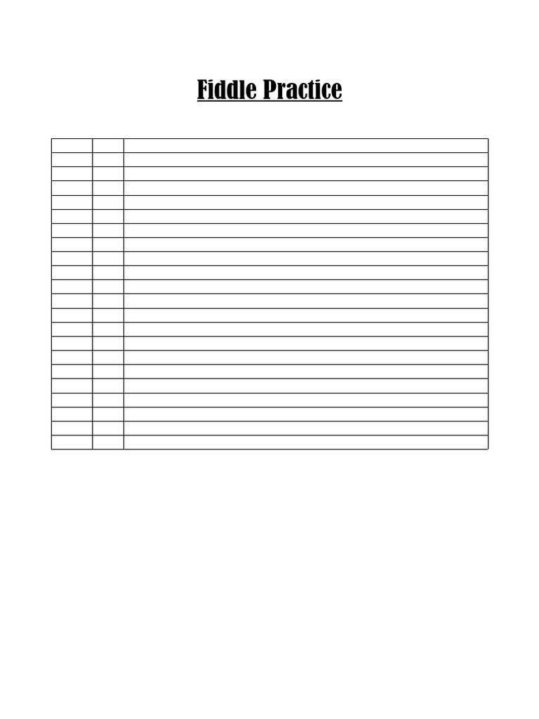 Fiddle Practice | PDF