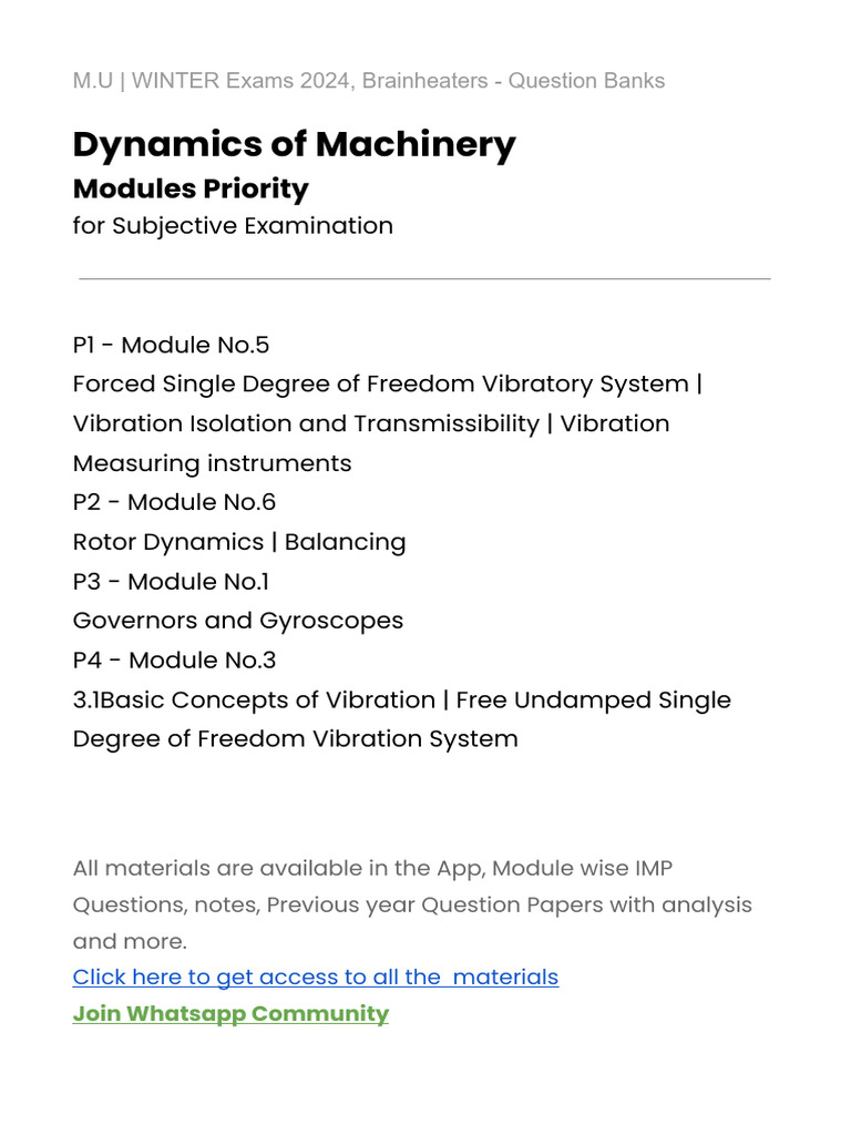 DOM Mech Sem5 Module Priority | PDF
