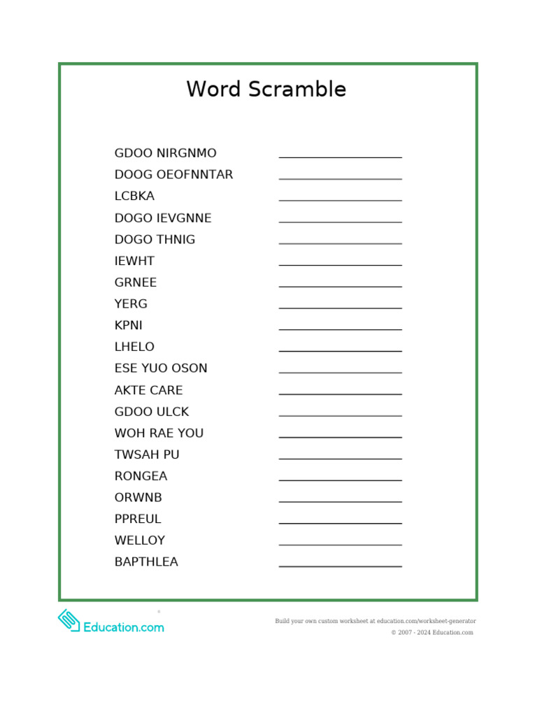 Scramble Words | PDF