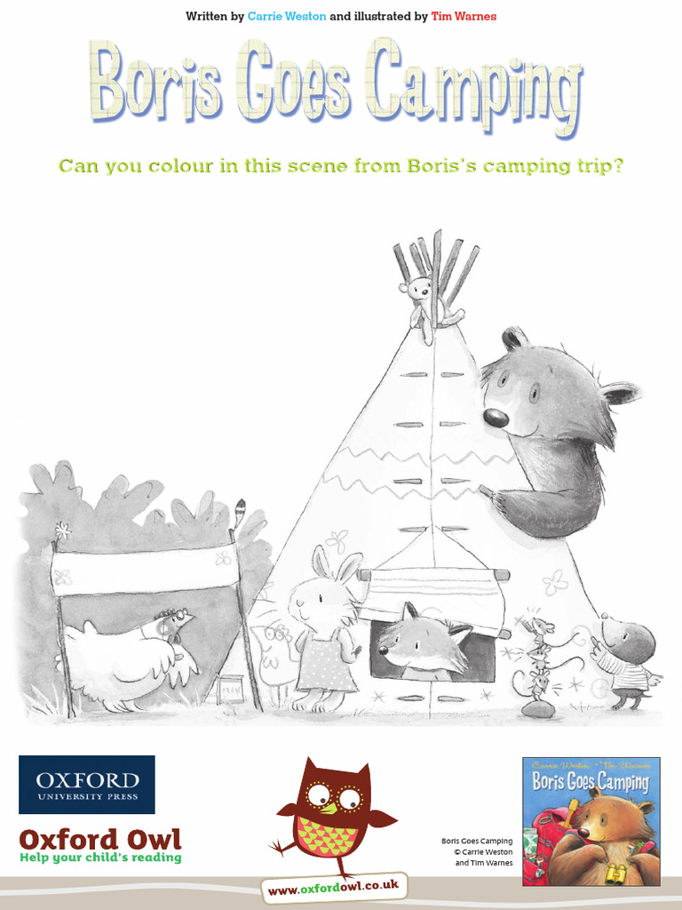 Childrens Picturebooks Borisgoescamping Colouringsheet | PDF