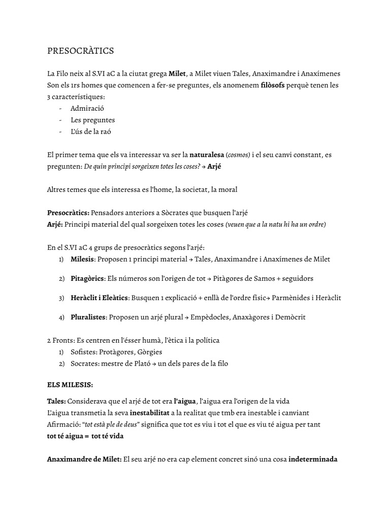 PRESOCRÀTICS | PDF