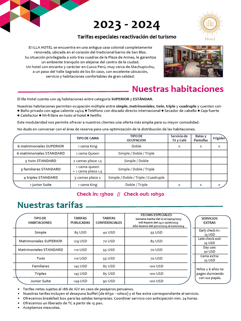 Illa Hotel - Ficha Tecnica 2023 - 2024 - Envio Por Mail | PDF | Hotel | Tarjeta de débito