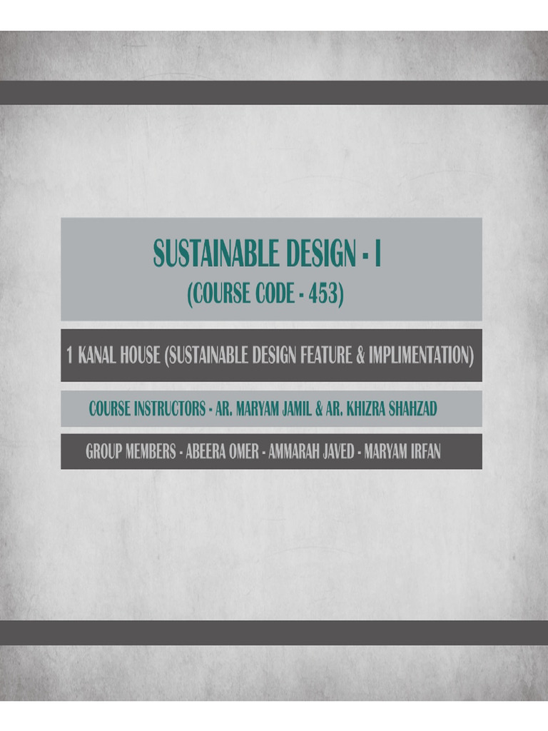 Sustainable Design - II (Final Portfolio) | PDF