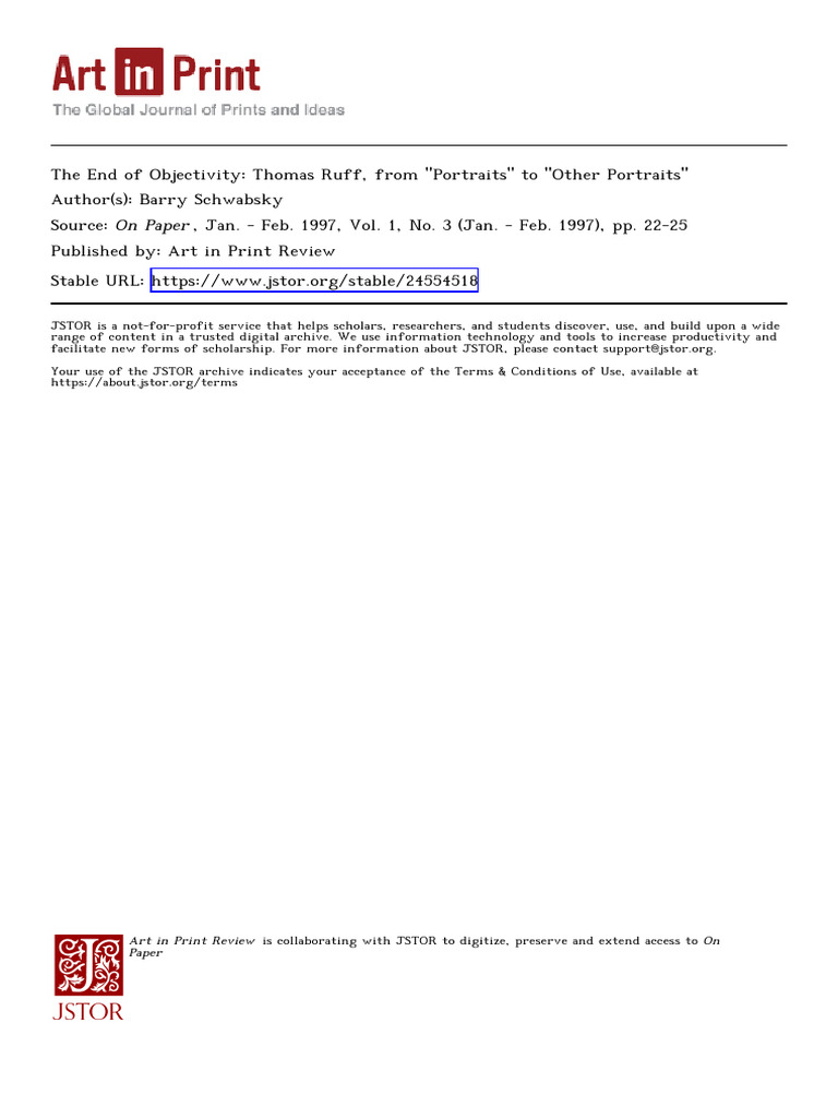 Schwabsky EndObjectivityThomas 1997 | PDF | Image | Photograph