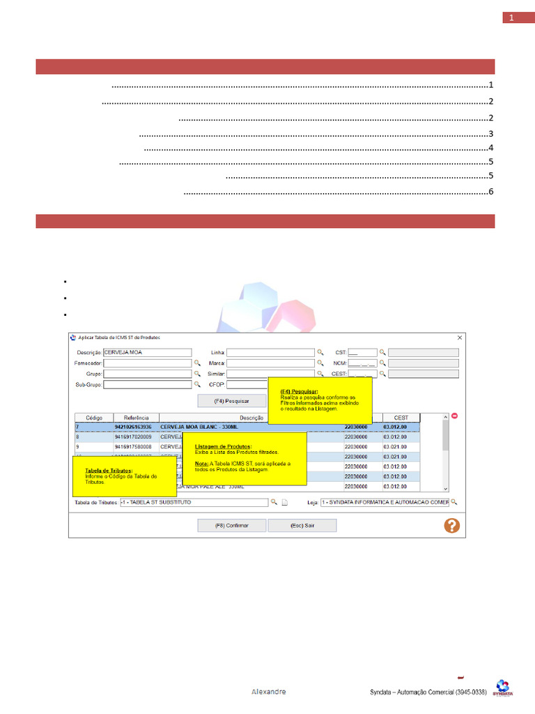 Tutorial Sobre Aplicar Tabela de ICMS ST de Produtos | PDF | Informática
