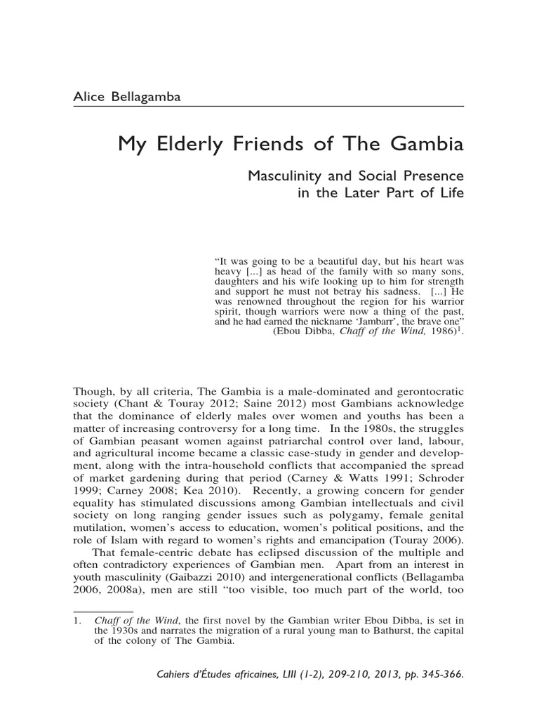 Bellagamba My Elderly Friends of The Gambia | PDF | Masculinity | Colonialism
