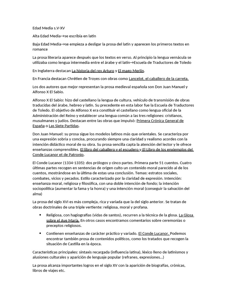 Prosa de La Edad Media | PDF | Prosa