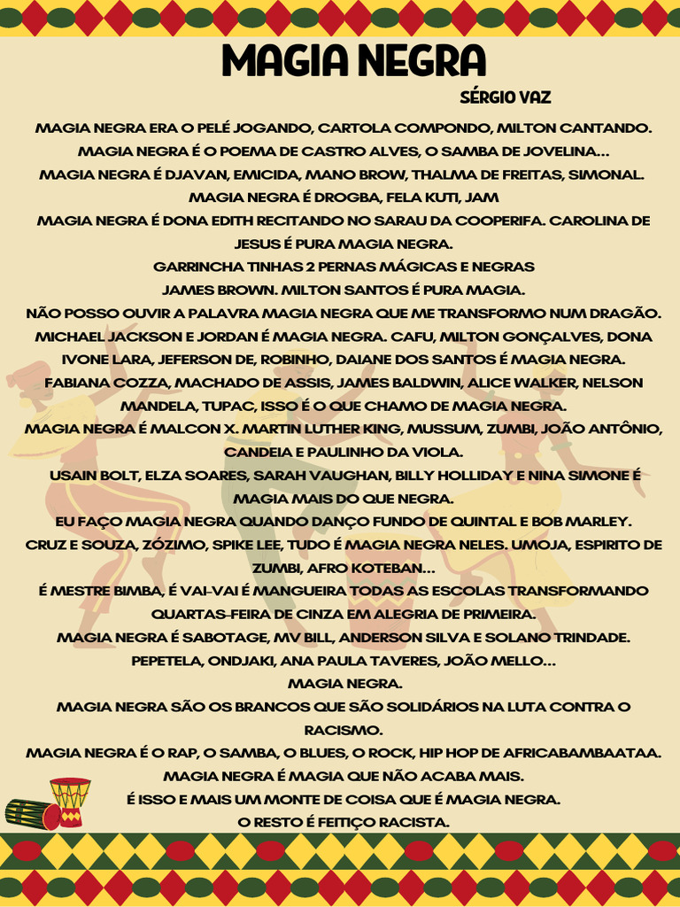 Poema Magia Negra - Sérgi Vaz PDF | PDF