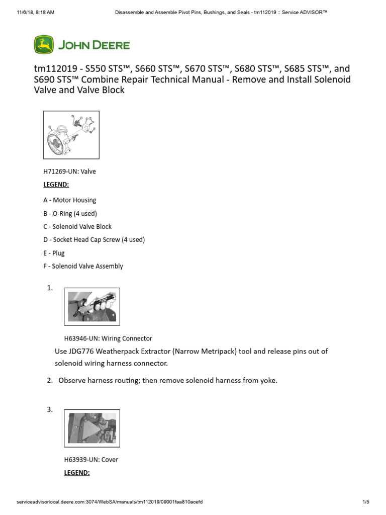 Disassemble and Assemble Pivot Pins, Bushings, and Seals - tm112019 ...