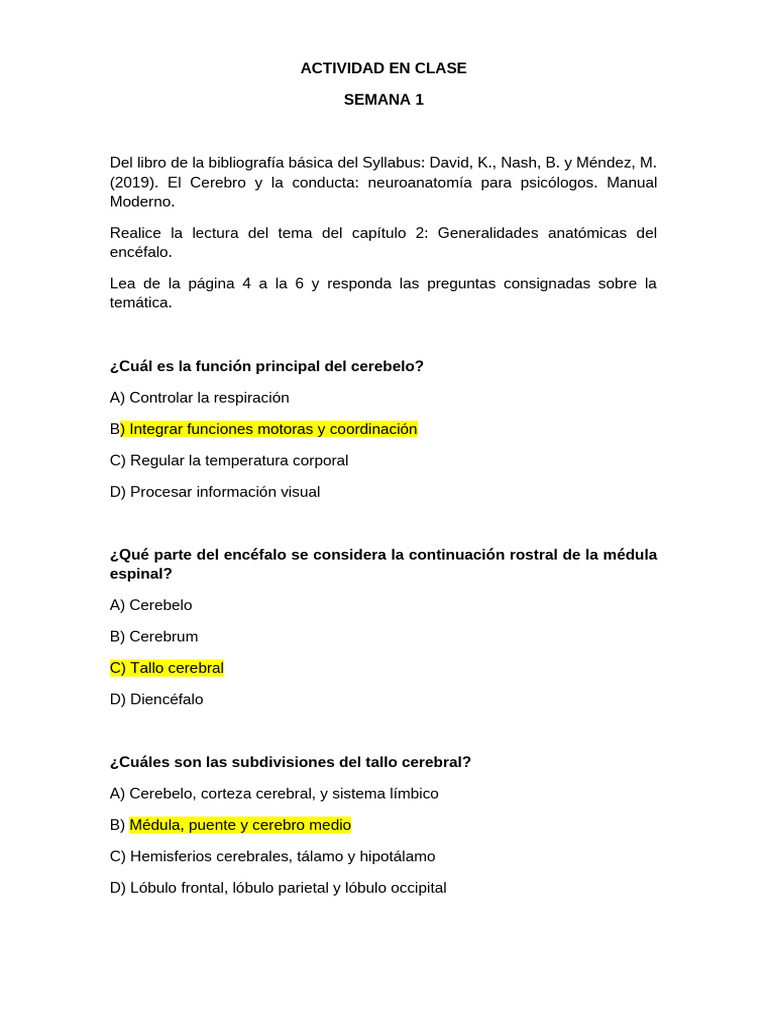 Preguntas Act. Clase Semana 1 | PDF