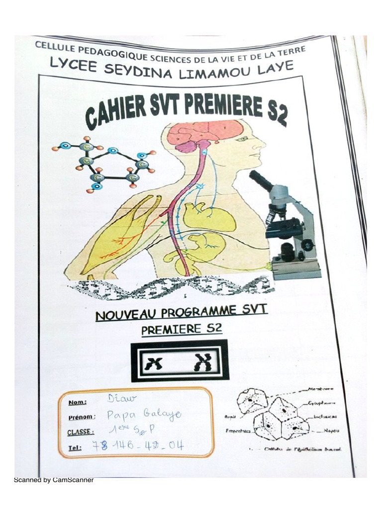 Ouvrir Cahier SVT 1S | PDF