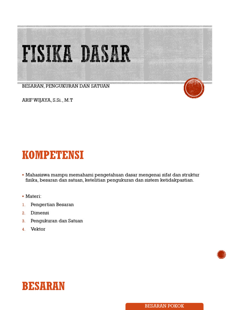 Fisdas-Besaran Dan Pengukuran | PDF