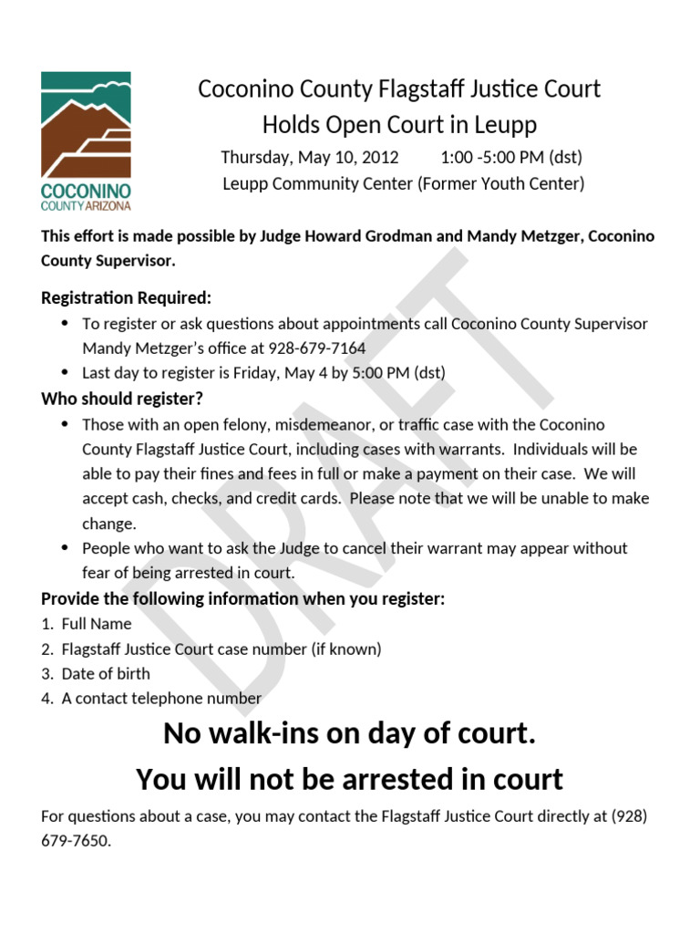 Open Court in Leupp Flyer | PDF