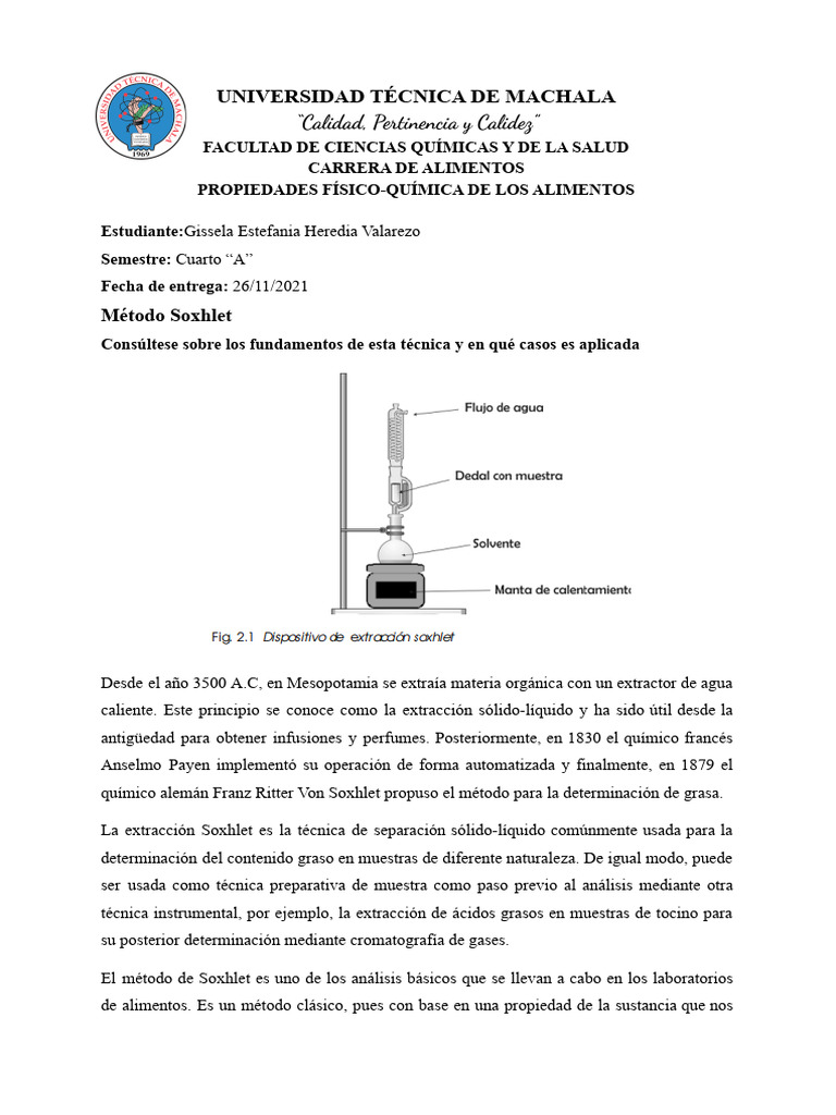 Método Soxhlet | PDF | Alimentos | Petróleo