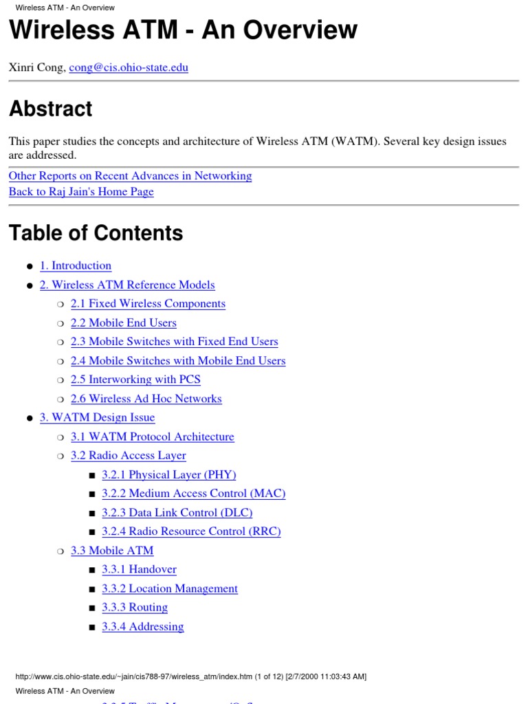 Wireless Atm | Download Free PDF | Wireless Lan | Asynchronous Transfer ...