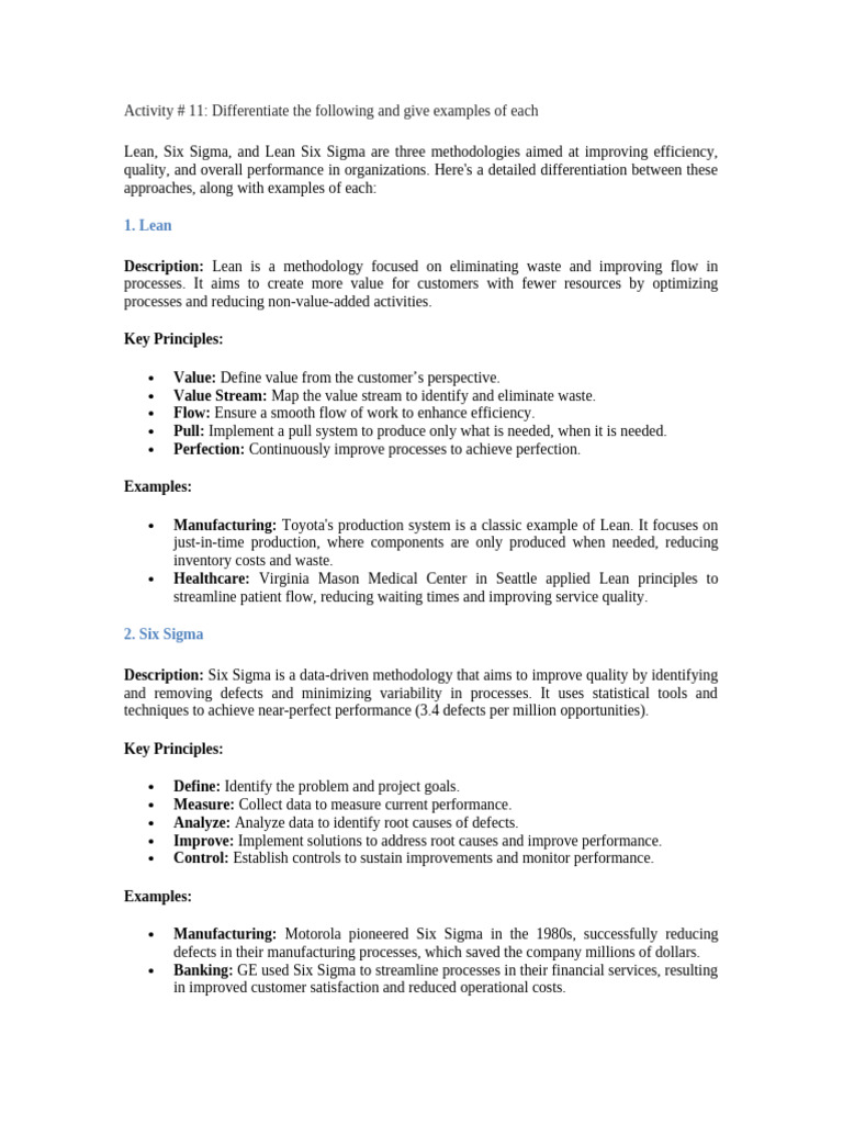 Differentiate The Following and Give Examples of Each - Activity 11 ...