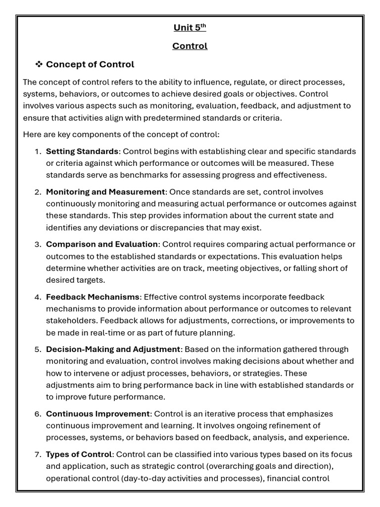 Unit 5th PoM | PDF | Goal | Performance Indicator