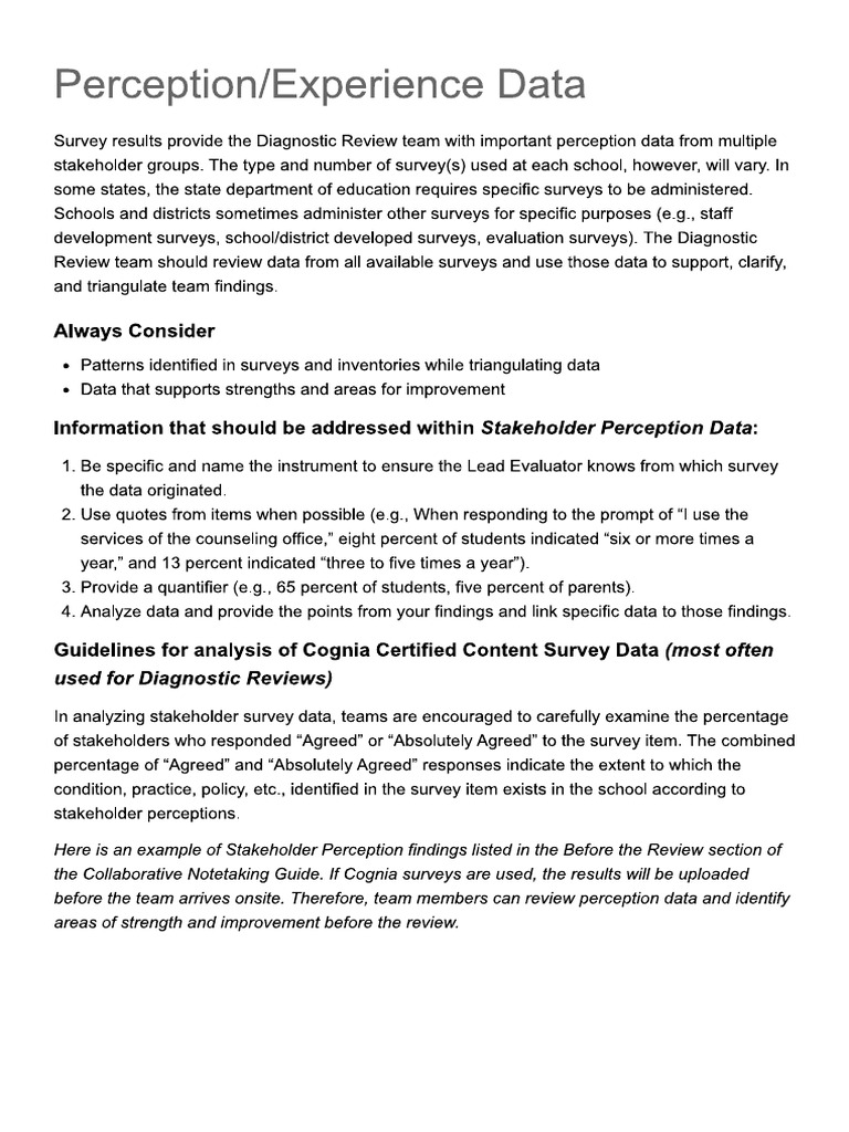 Perception-Experience Data | PDF