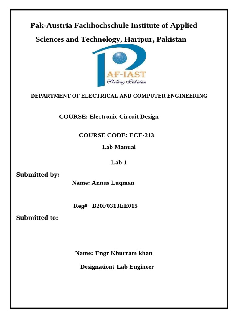 Lab 1 | PDF | Spice | Electrical Engineering