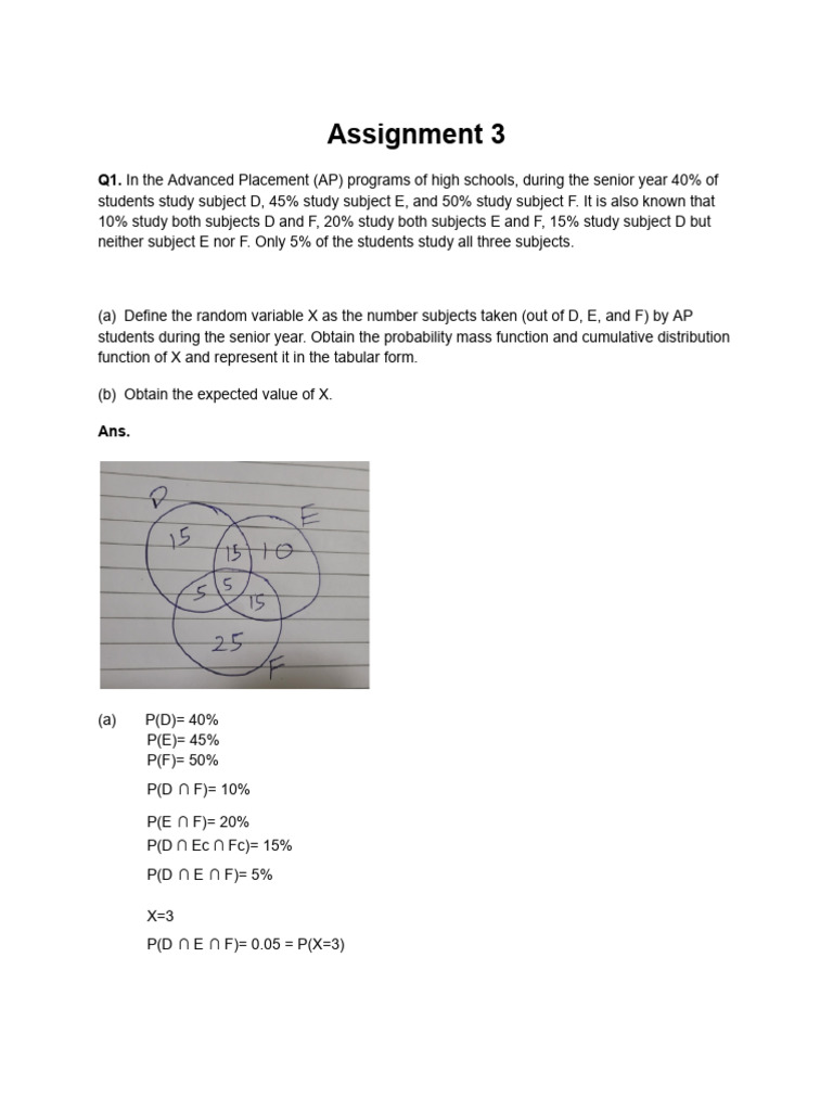 Assignment 3 | PDF | Applied Mathematics | Measure Theory