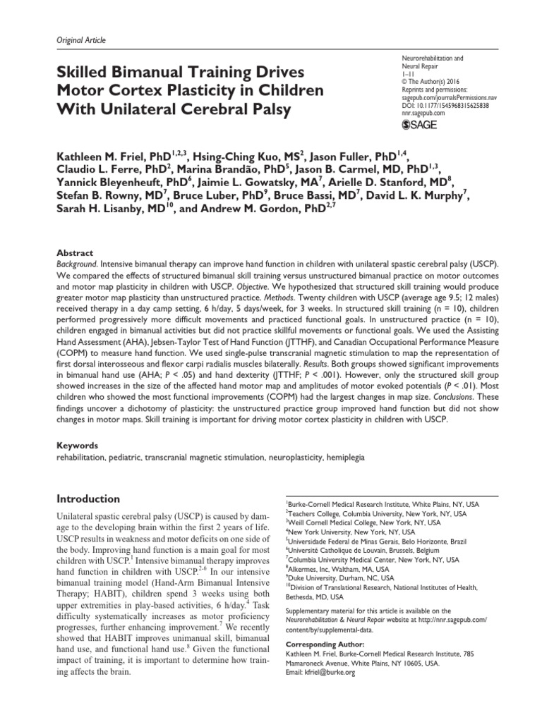2016 KM Et Al - Skilled Bimanual Training Drives Motor Cortex ...