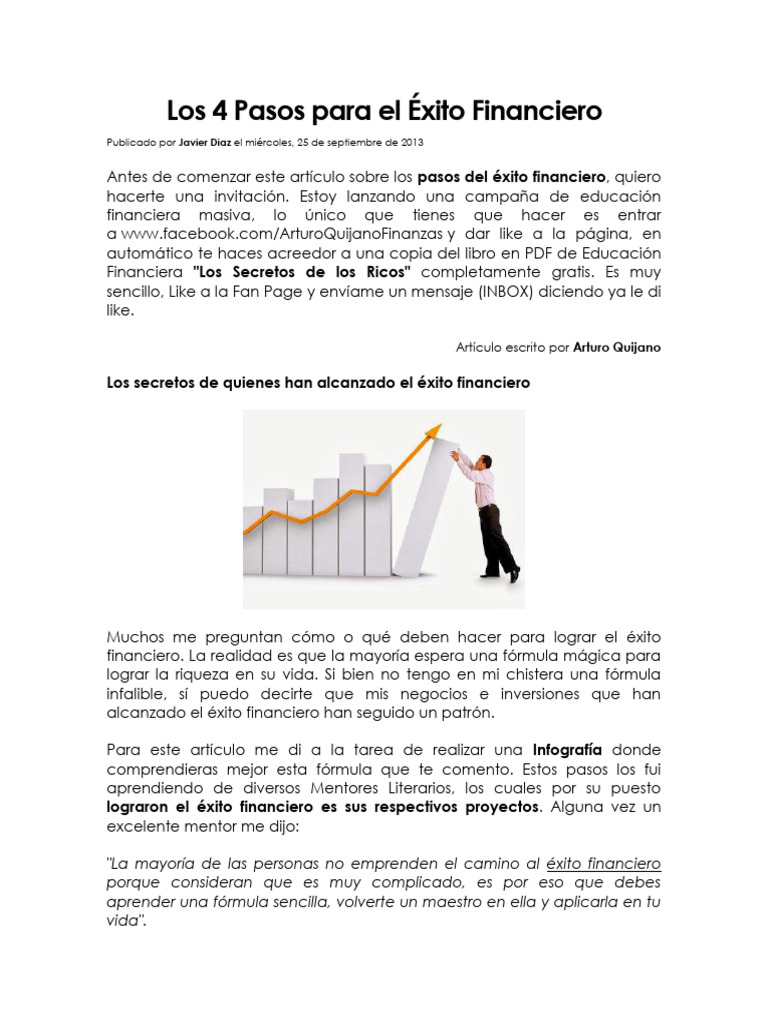 Los 4 Pasos para El Éxito Financiero | PDF