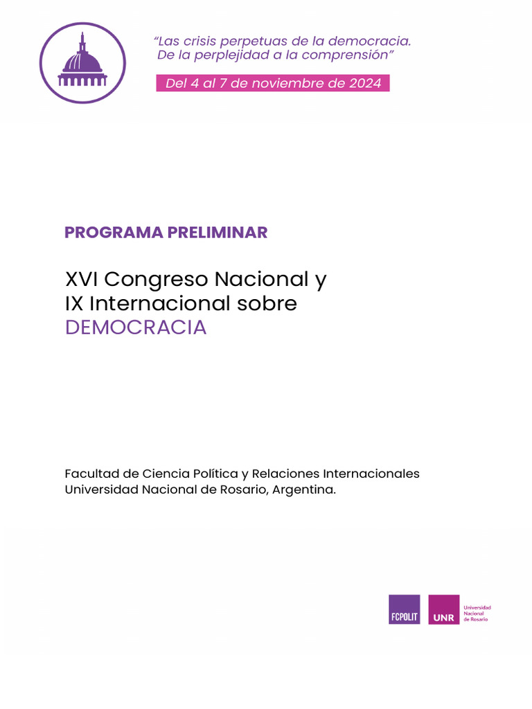 Programa Preliminar Congreso Sobre Democracia 1 | PDF | Turismo ...
