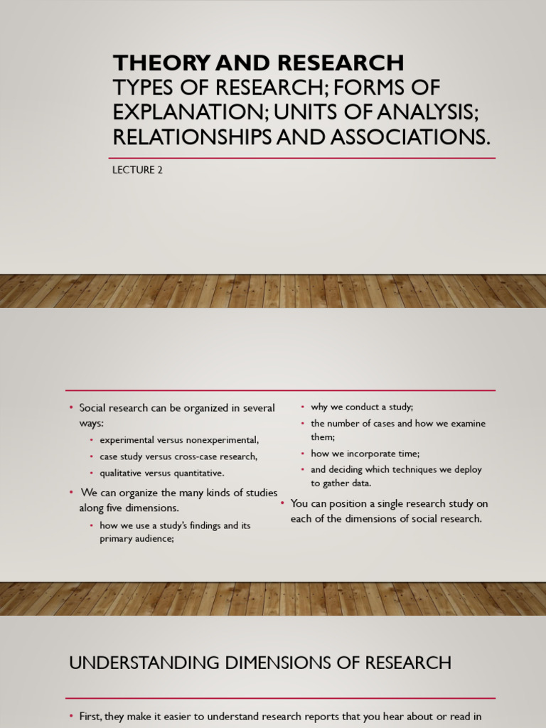 Lecture 2 - Types of Research Etc. | PDF | Theory | Hypothesis