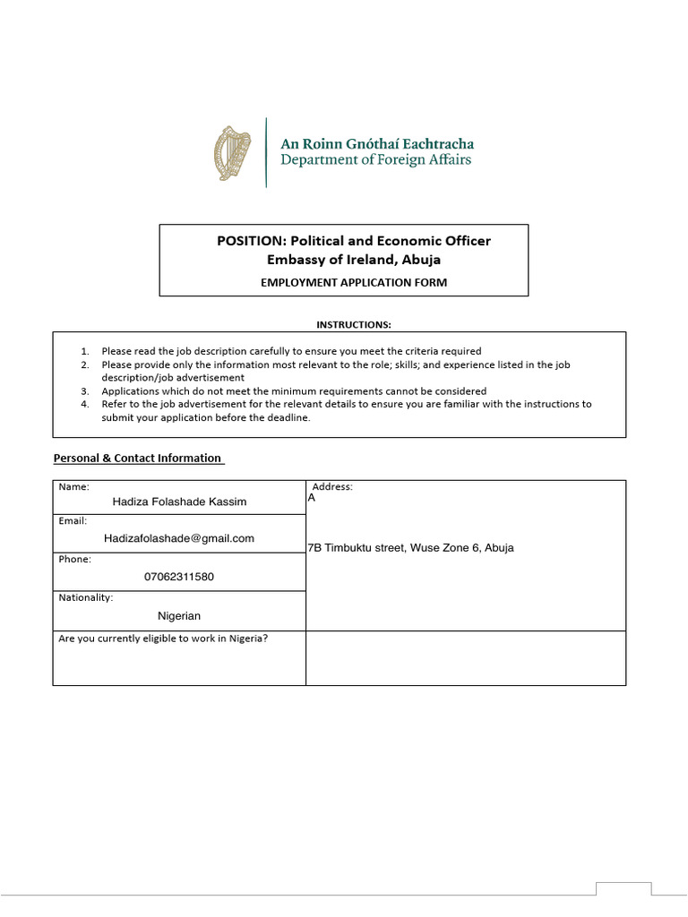 Application_Form_Abuja | PDF | Fluency | Cognition