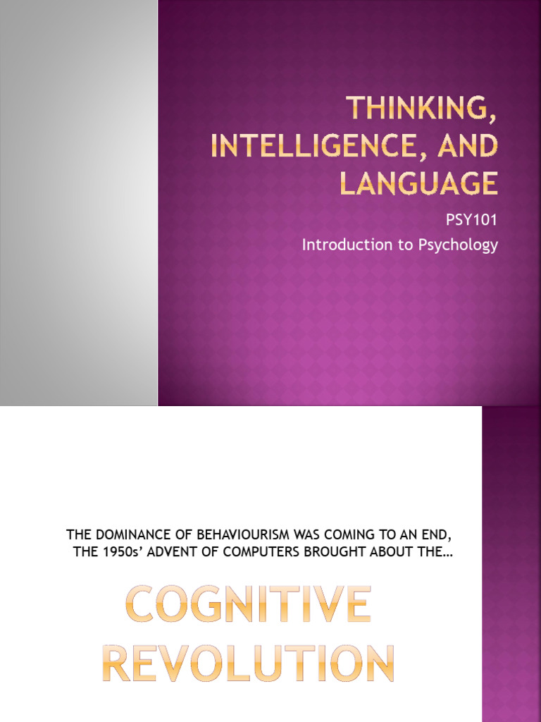 Thinking, Intelligence, and Language | PDF | Thought | Reason