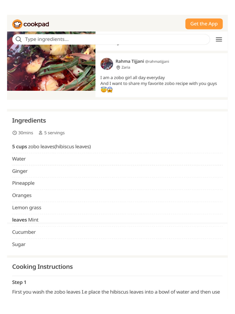 Fruity Zobo Recipe by Bu Rahma | PDF | Cooking, Food & Wine
