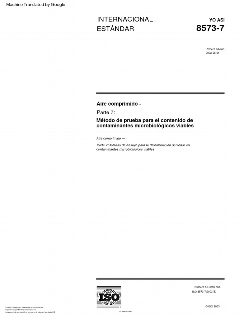 Iso 8573 7 2003 e | PDF | Organización internacional para la ...