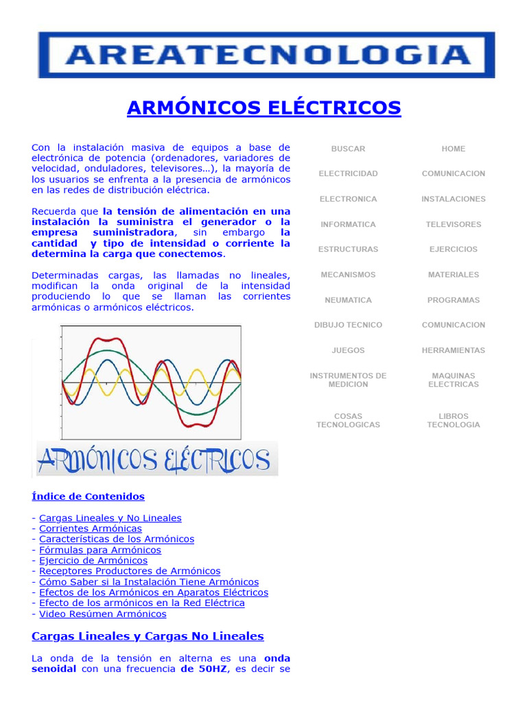 Armonicos Eléctricos Aprende Fácil | PDF | Corriente eléctrica | Armónico