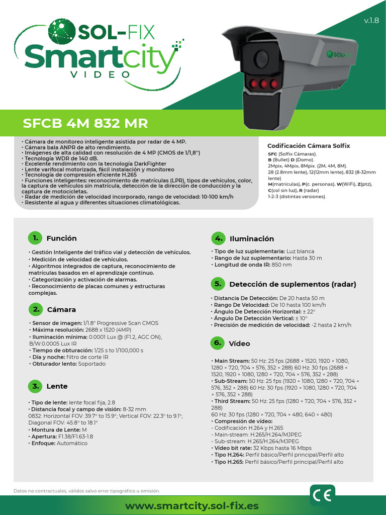 SOLFIX - Ficha Técnica SFCB 4M 832 MR (Matrícula Velocidad) | PDF | Informática | Estándares de red