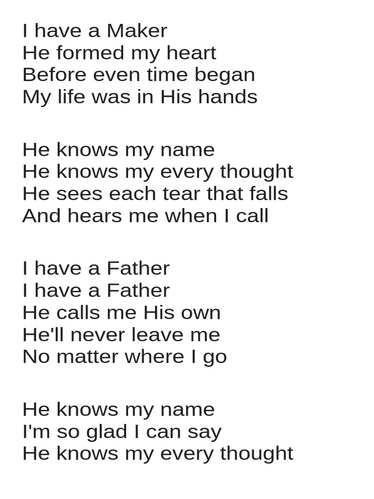 I Have A Maker | PDF | Poetry