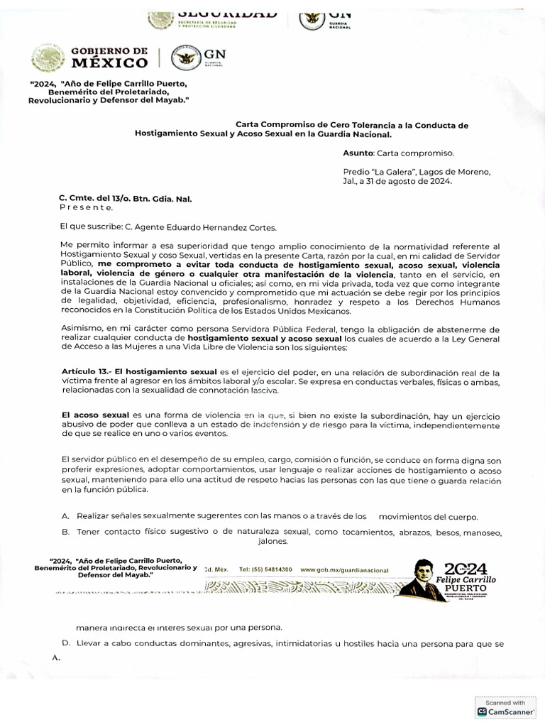 Cartas de Compromiso Cabo Murcio | PDF