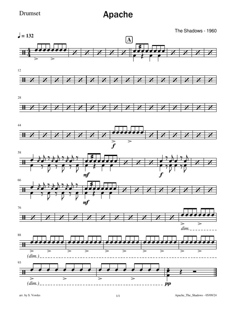 Apache The Shadows-Drumset | PDF