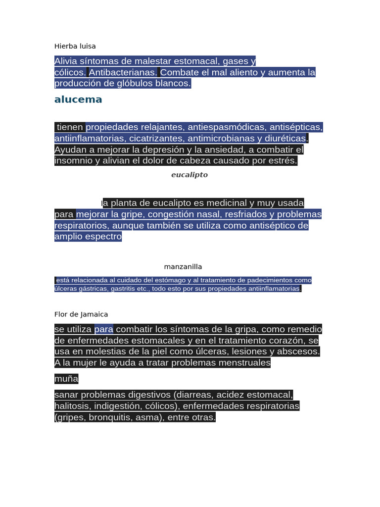 Alucema: Hierba Luisa | PDF
