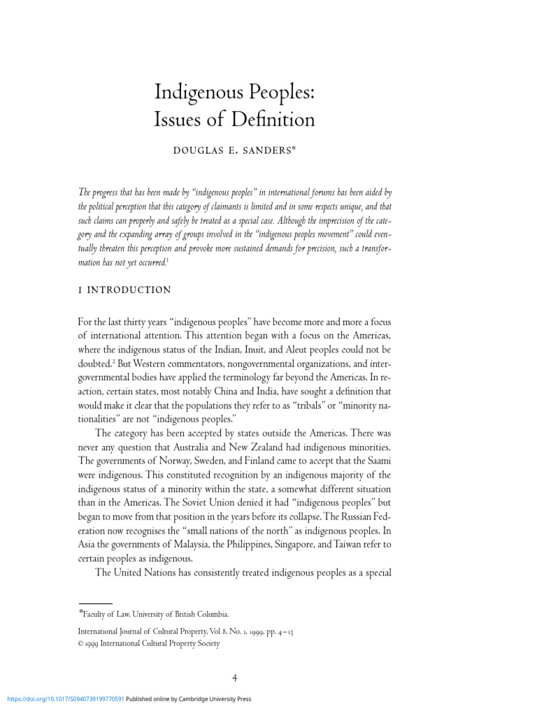 Indigenous Peoples Issues of Definition | PDF | Indigenous Peoples | Tribe