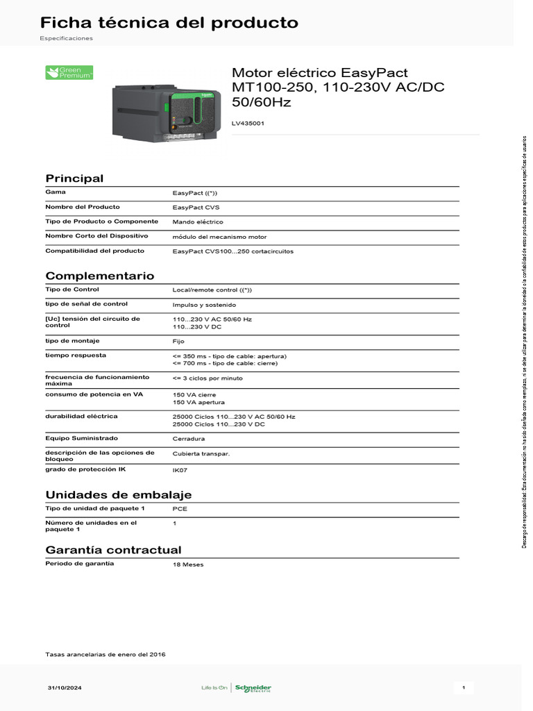 Schneider Electric EasyPact-CVS LV435001 | PDF | Electrónica ...
