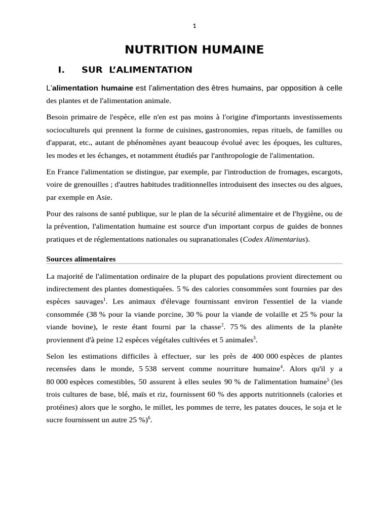 Nutrition Humaine | PDF | Nutrition humaines | Nourritures