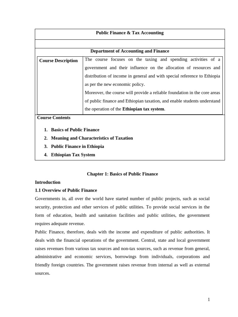 Public Finance and Taxation | PDF | Taxes | Public Finance