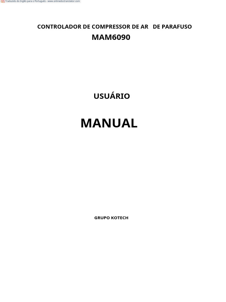 Controller Operation Manual-6090.en - PT | PDF | Potência (Física) | Motores